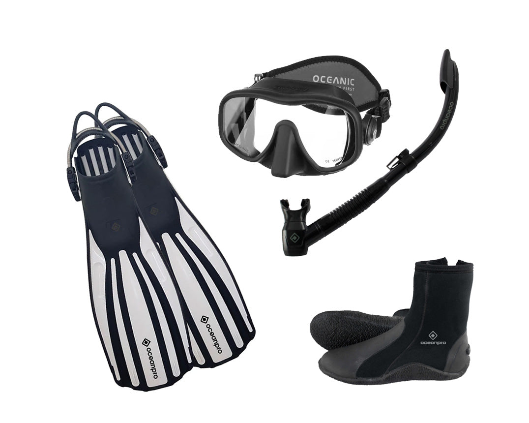 Ocean Pro Avoca - Mask Snorkel & Fins Package – Frog Dive